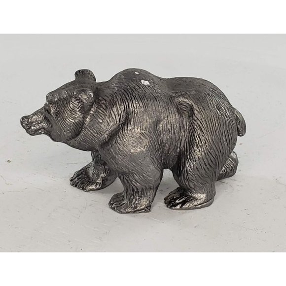 Accents | Pewter Grizzly Bear Figurine Walking Signed | Poshmark